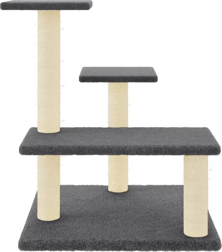 Škrabadlo pro kočky se sisalovými sloupky tmavě šedé 61 cm 172087