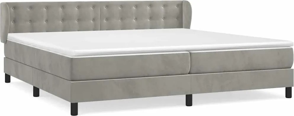 Box spring postel s matrací světle šedá 200x200 cm samet 3127751