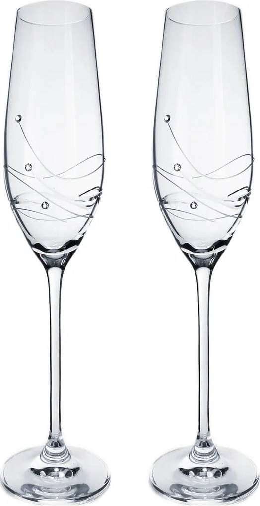 A-KRISTAL Classic - skleničky na sekt se Swarovski® Elements | sada 2 sklenic