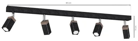 Bodové svítidlo SOLO 5xGU10/MR11/40W/230V černá