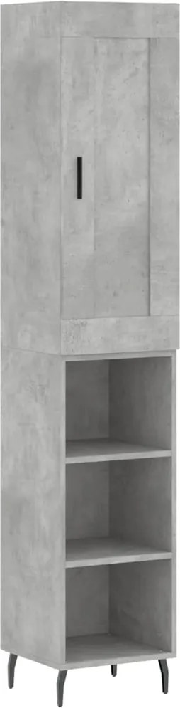 Skříň highboard betonově šedá 34,5x34x180 cm kompozitní dřevo 3200341