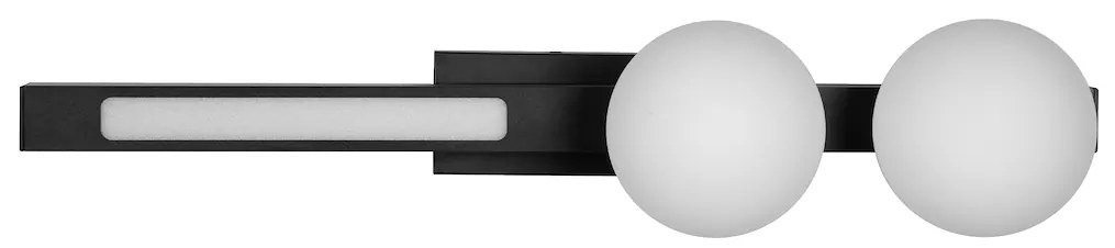 Nástěnné svítidlo Magnet2, 2x bílé skleněné stínítko + 1x LED 13W, b