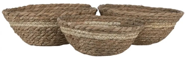 Set 3ks košíků z mořské trávy – 25x10 / 22x9 / 20x8 cm