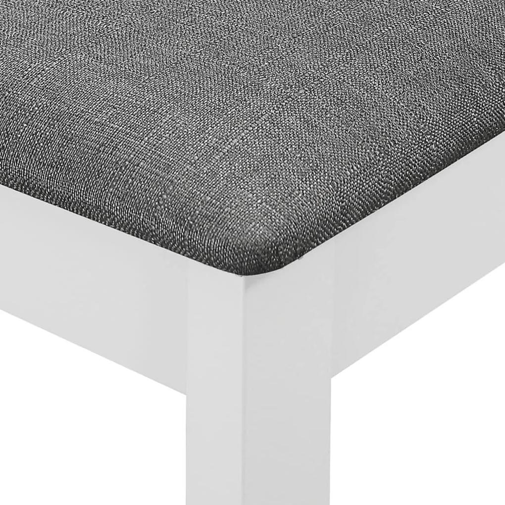 vidaXL Jídelní židle s poduškami 4 ks masivní dřevo [247637] Barva: Bílo-šedá