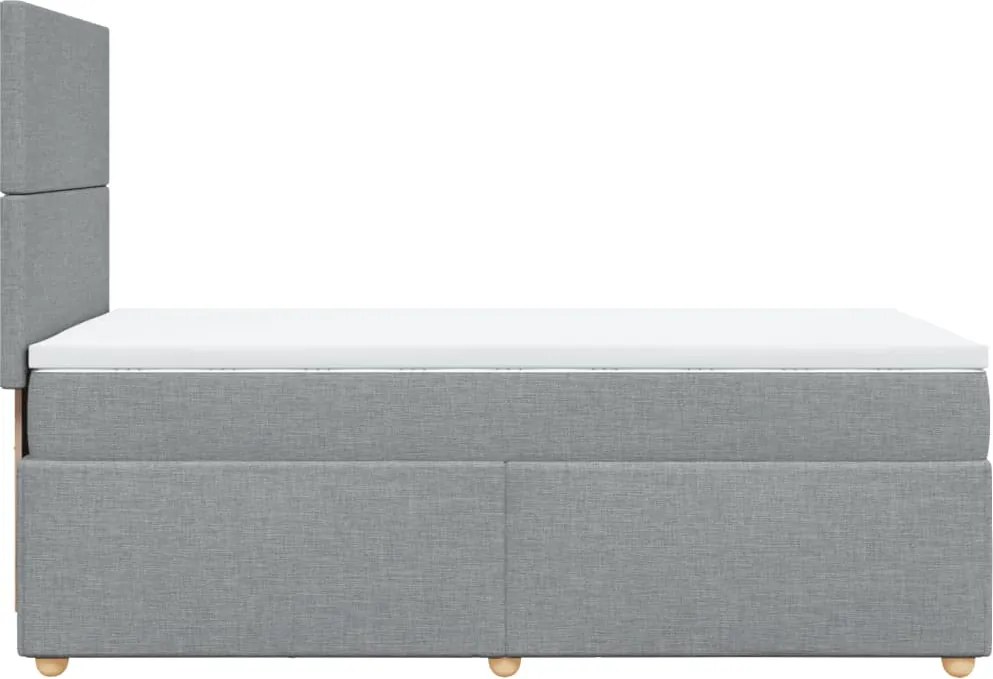 Box spring postel s matrací světle šedá 90x190 cm textil 3291128