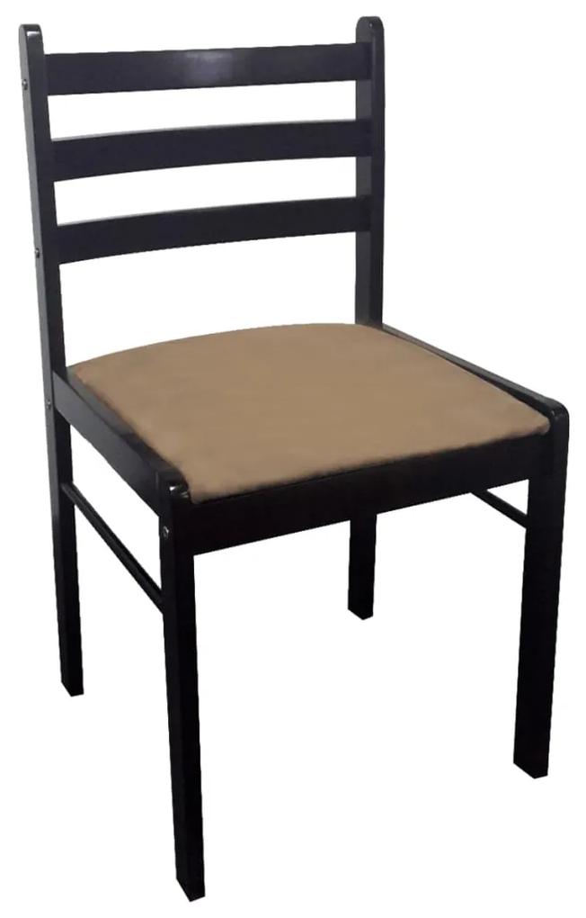 Jídelní židle 4 ks hnědé masivní kaučukovníkové dřevo a samet - Default Title