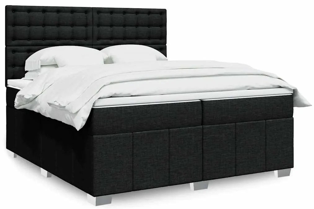 Box spring postel s matrací černá 200x200 cm textil 3294091