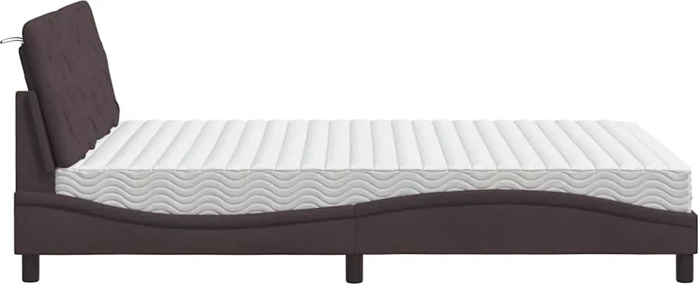 Postel s matrací tmavě hnědá 120 x 200 cm textil 3310730