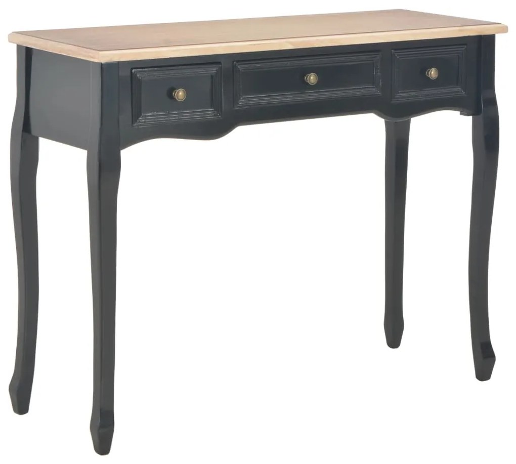 280046 Dressing Console Table with 3 Drawers Black