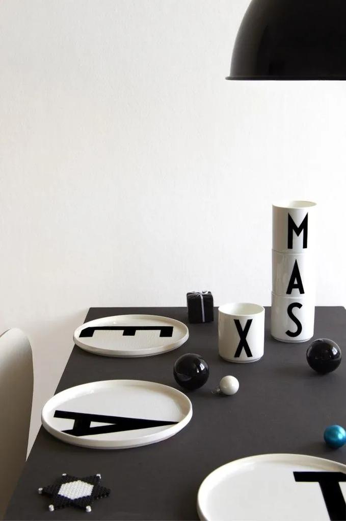DESIGN LETTERS Porcelánový talíř Letters A, černá barva, bílá barva, porcelán