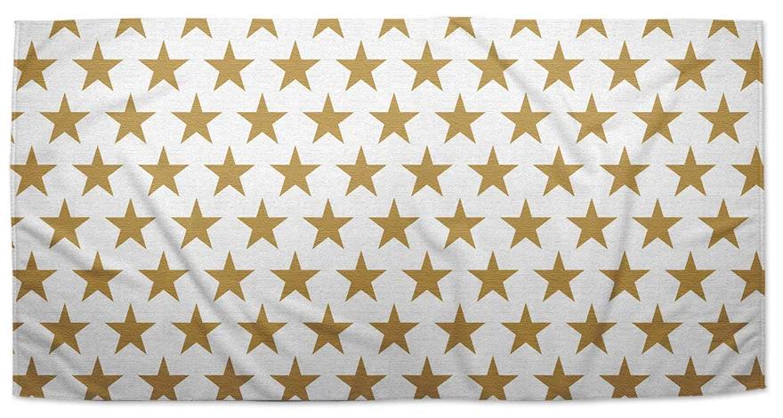Ručník SABLIO - Zlaté hvězdy 50x100 cm
