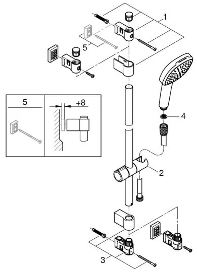 GROHE 269302431 - Sprchový set VITALIO COMFORT 110 900 mm černá