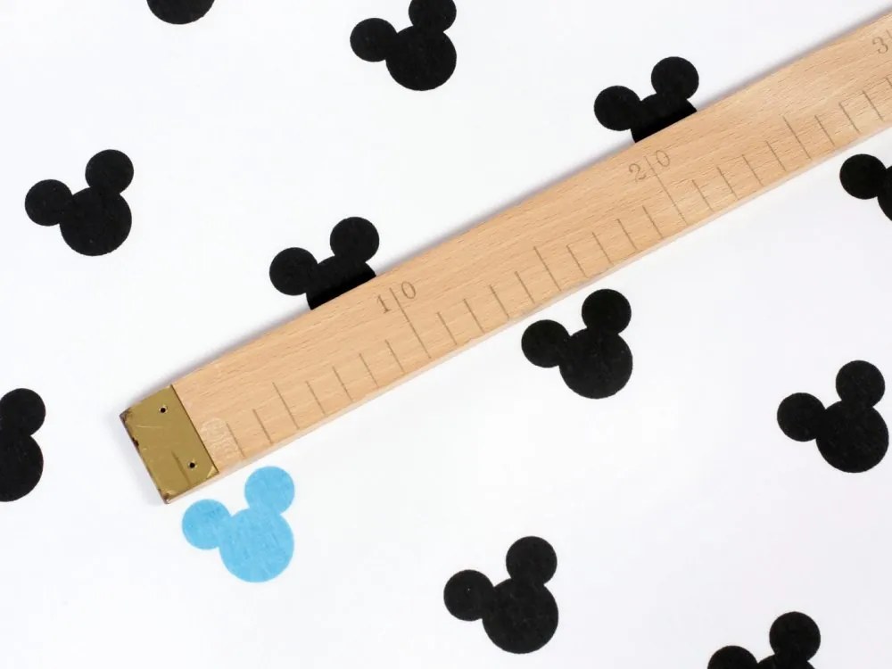 Biante Dětský bavlněný kulatý ubrus Sandra SA-079 Černé a modré myšky Mickey Ø 120 cm