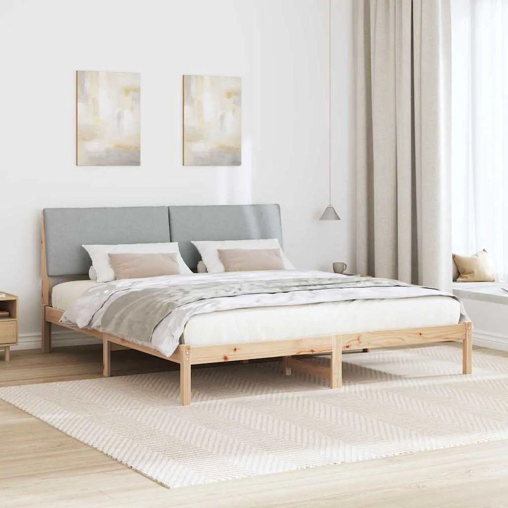 Rám postele s čelo Hnědá a světlá šedá 180 x 200 cm 3394363