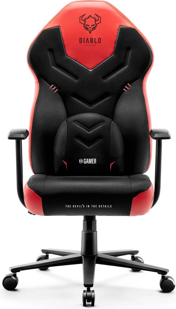 Herní křeslo z eko kůže Normal Size, červený-černý: Diablo X-Gamer 2.0 Deep Red