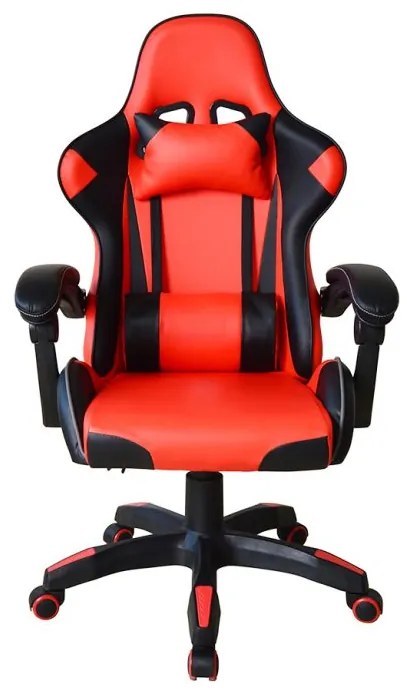 Ergonomická herní židle černo-červená s područkami, sklápěcí mechanismus 101968