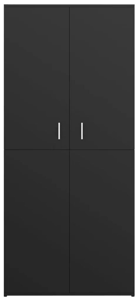 Botník černý 80 x 39 x 178 cm dřevotříska - Default Title