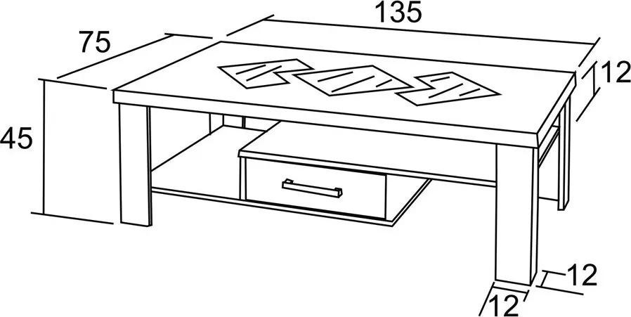 Bradop Konferenční stolek Viktor K110 se zásuvkou | Provedení: DS-Dub sonoma