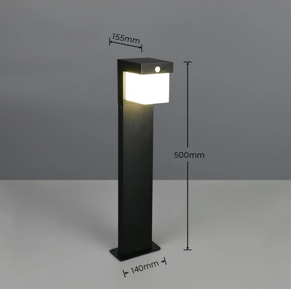 LED sloupové solární venkovní svítidlo (výška 50 cm) Colombo – Reality