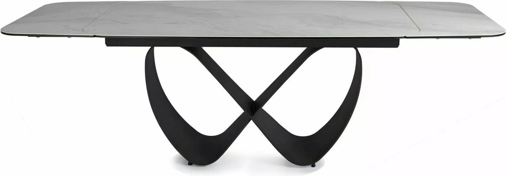 Rozkládací jídelní stůl Infinity 160/240 cm bílý mramor/černý