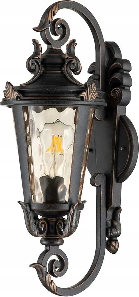 Venkovní nástěnná lampa Baltimore BT1-M Elstead lampa IP44 sklo bronzová