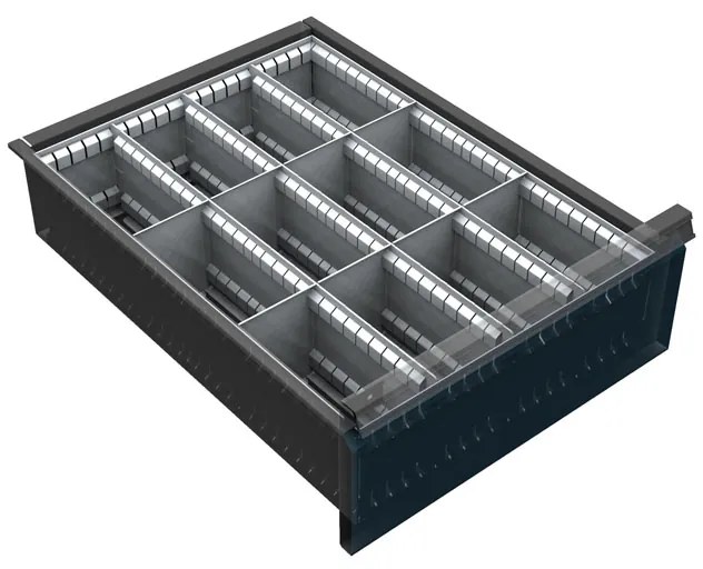 Organizér nářadí do zásuvky skříní KOVOS se šířkou 500 mm, 12 přihrádek, 150 - 240 mm