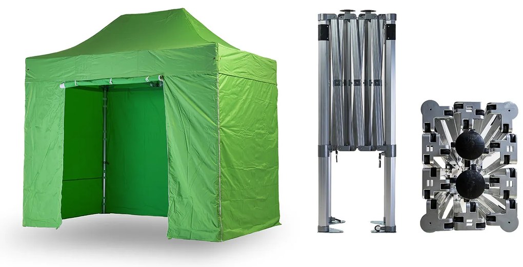 Nůžkový párty stan 2x3 m TENTino BIG HEXAGON EXTREME Barva opláštění: 13A - SVĚTLE ZELENÁ