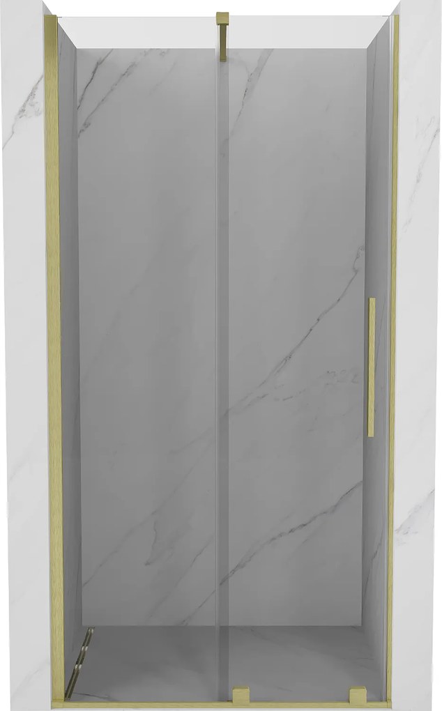 Mexen Velar, posuvné dveře do otvoru 80x200 cm, 8mm čiré sklo, zlatá matná, 871-080-000-01-55