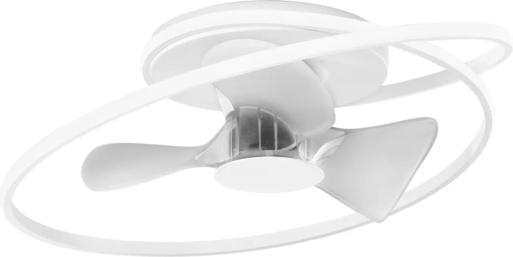 FAN LED-STORM-BCO Stropní svítidlo s ventilátorem LED VENTILATORE 55 W CCT 7450 lm bílá pr.77x22 cm - FANEUROPE