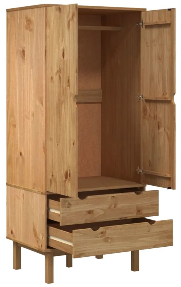 Šatní skříň OTTA 76,5 x 53 x 172 cm masivní borové dřevo - Default Title