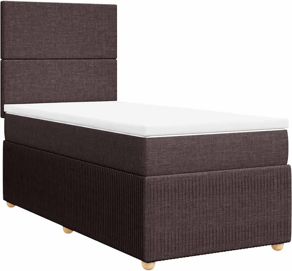 Box spring postel s matrací tmavě hnědá 90x200 cm textil 3291935