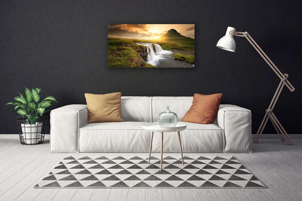 Obraz na plátně Hory Vodopád Příroda 140x70 cm