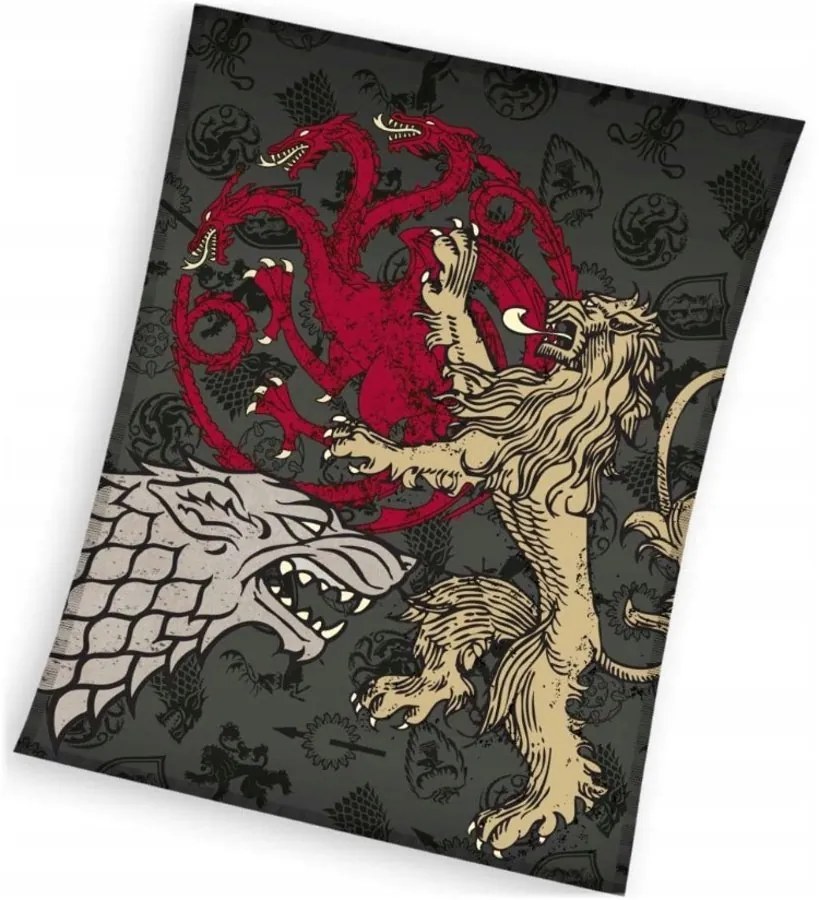 Velká deka Hra o trůny - motiv Píseň ledu a ohně - 150 x 200 cm