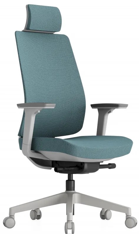 Kancelářská ergonomická židle K50 — bílá Modrá