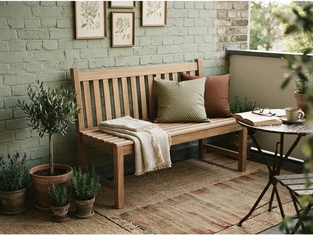 Dřevěná zahradní lavice v přírodní barvě Solo – Garden Pleasure