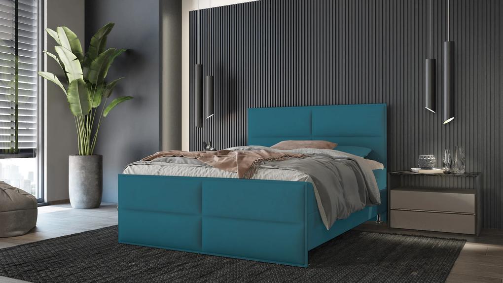 SFAB Kontinentální čalouněná postel PIZA (140x200 cm) Barva látky: Béžová (Element 06)