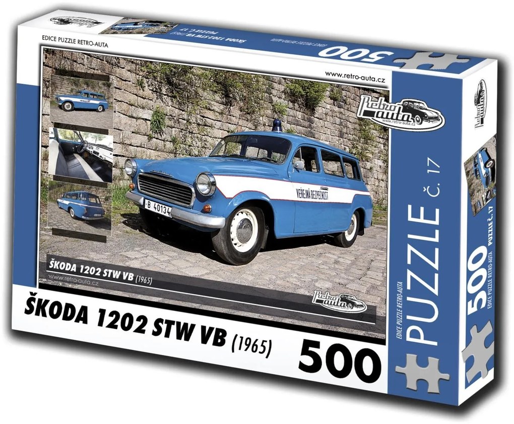 Puzzle retro-auta puzzle č. 17 škoda 1202 stw vb (1965) 500 dílků