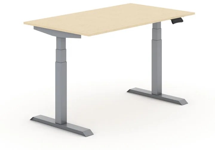 B2B Partner Výškově nastavitelný stůl PRIMO ADAPT, elektrický, 1400x800x625-1275 mm, bříza, šedá podnož