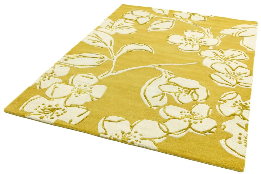 Žlutý  koberec Blondie Devore Yellow Rozměry: 80x150 cm