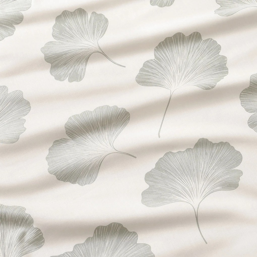 Goldea bavlněné napínací prostěradlo - listy ginkgo 80 x 200 cm