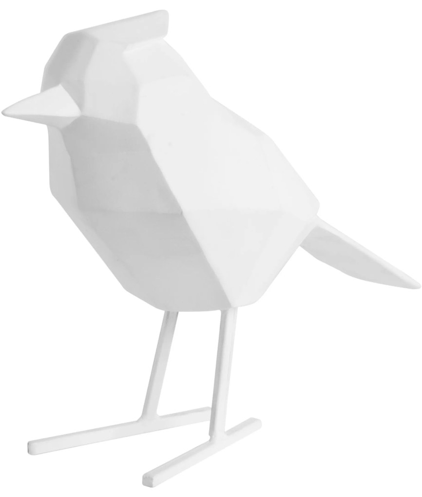 PRESENT TIME Designová bílá soška Statue Bird 18,5 × 9 × 24 cm