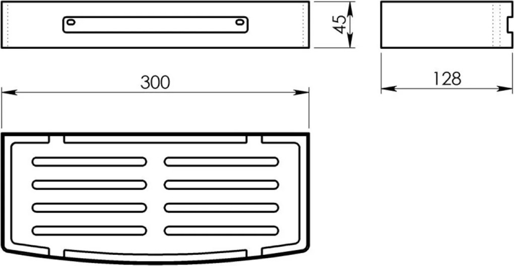 Gedy, SMART police do sprchy, 300x45x128mm, leštěný nerez, 2417