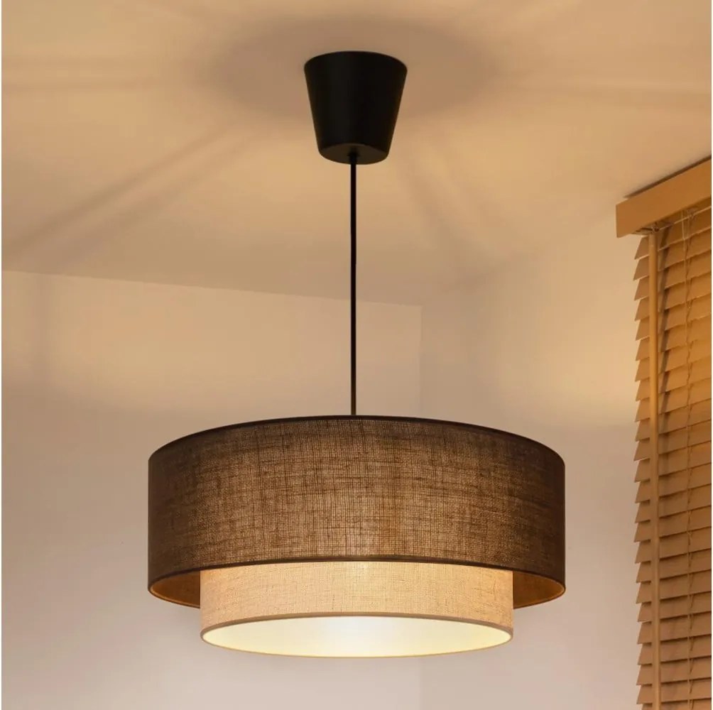 Brilagi - LED Lustr na lanku BOHO ECO 1xE27/10W/230V pr. 40 cm hnědá/krémová