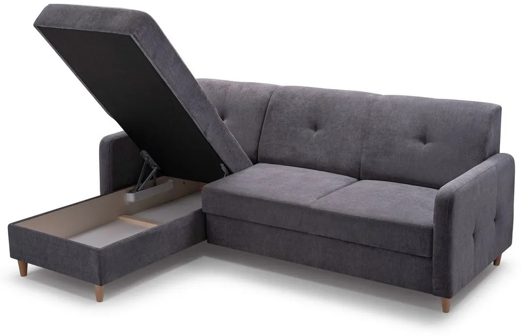 Casarredo - Komfort nábytek Rohová sedací souprava MIKOLA rozkládací s úložným prostorem, Hugo 94 | Umístění rohu: roh na pravé straně