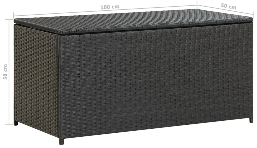 vidaXL Marketos Zahradní úložný box polyratan 100 x 50 x 50 cm černý