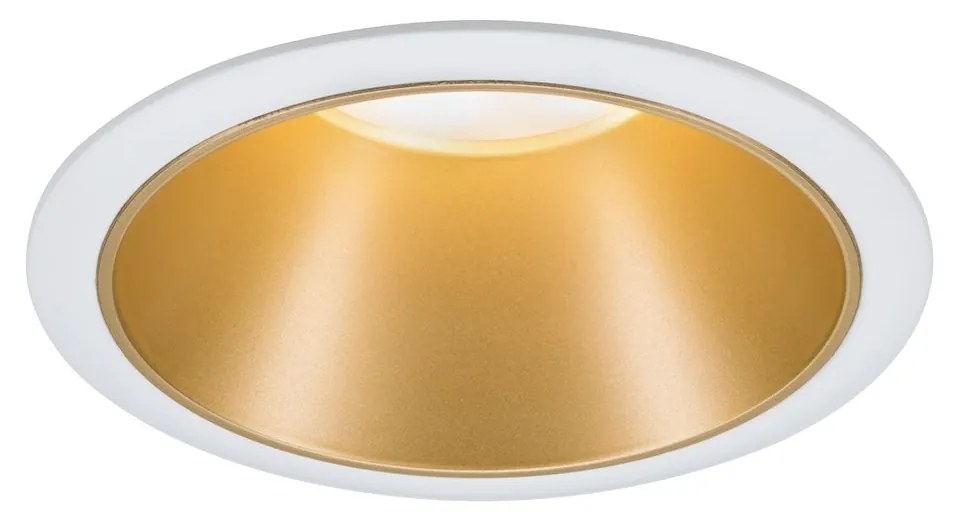Paulmann 93406 Cole Coin, set bodovek v bílo-zlaté úpravě, 3x6W LED 2700K tříkrokové stmívání, prům. 8,8cm, IP44