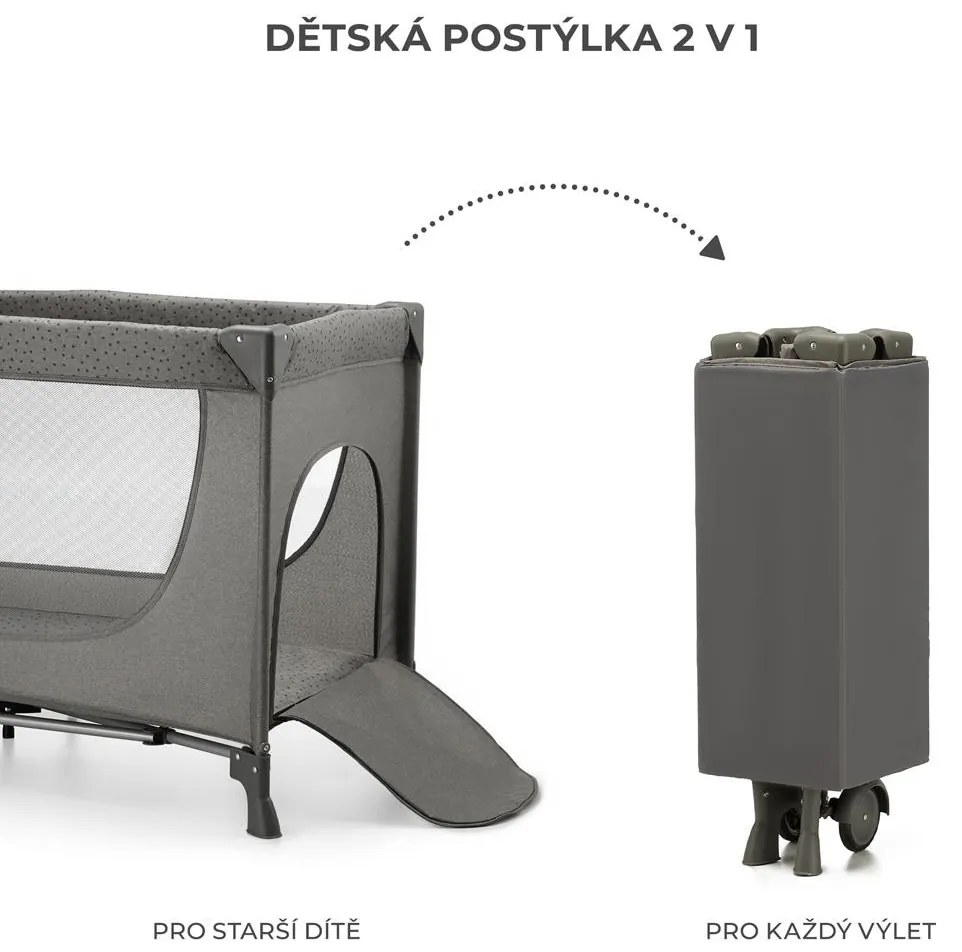 Kinderkraft Postýlka cestovní Joy 2 Dark grey