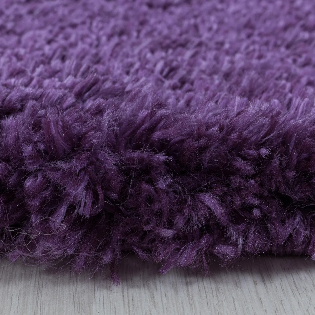 Ayyildiz, Kusový koberec Fluffy Shaggy 3500 lila, 80x250, fialová, ložnice