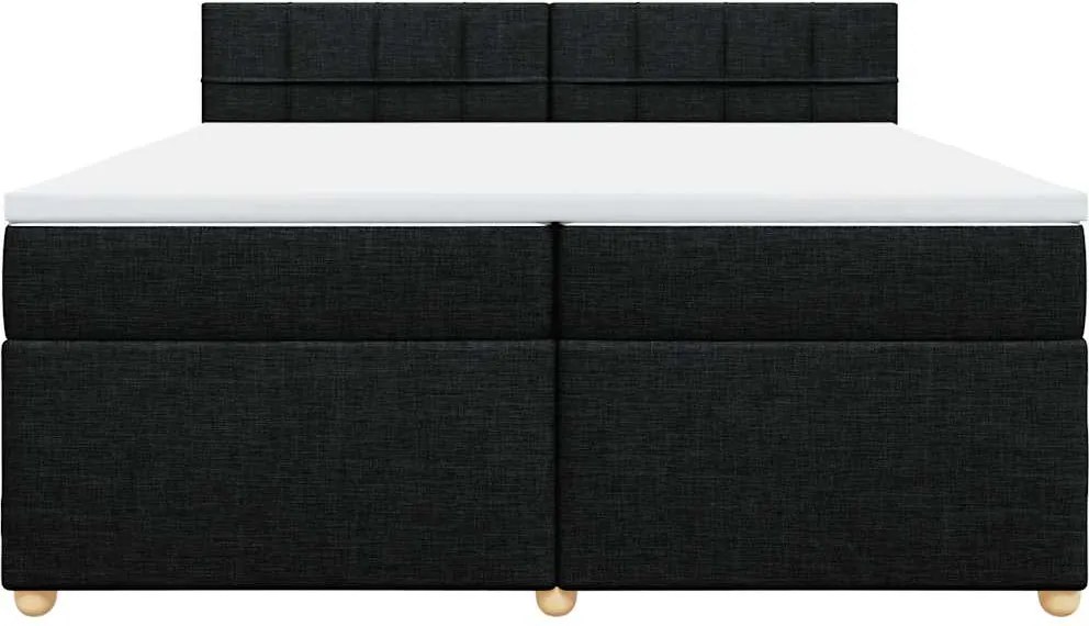 Box spring postel s matrací černá 200x200 cm textil 3286789