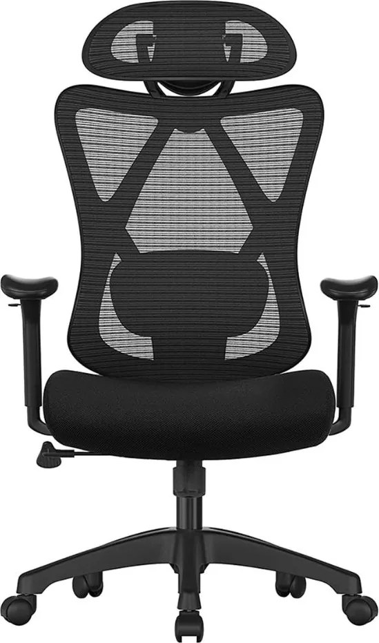 Kancelářská židle s opěrkou hlavy MAGNUS, max. 150 kg, černá SongmicsHome